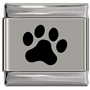 NewCharms Animal Paw Print Laser Engraved Italian Charm (9mm Standard Size)