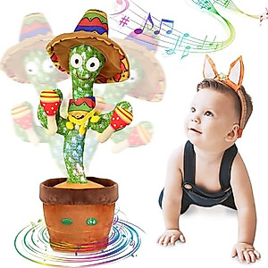 MIAODAM Dancing Cactus Toy Singing, Talking, Repeating Cactus, Funny Electric Dancing Talking Cactus Repeating Toys for Kids, Plush Interactive Toy Figures
