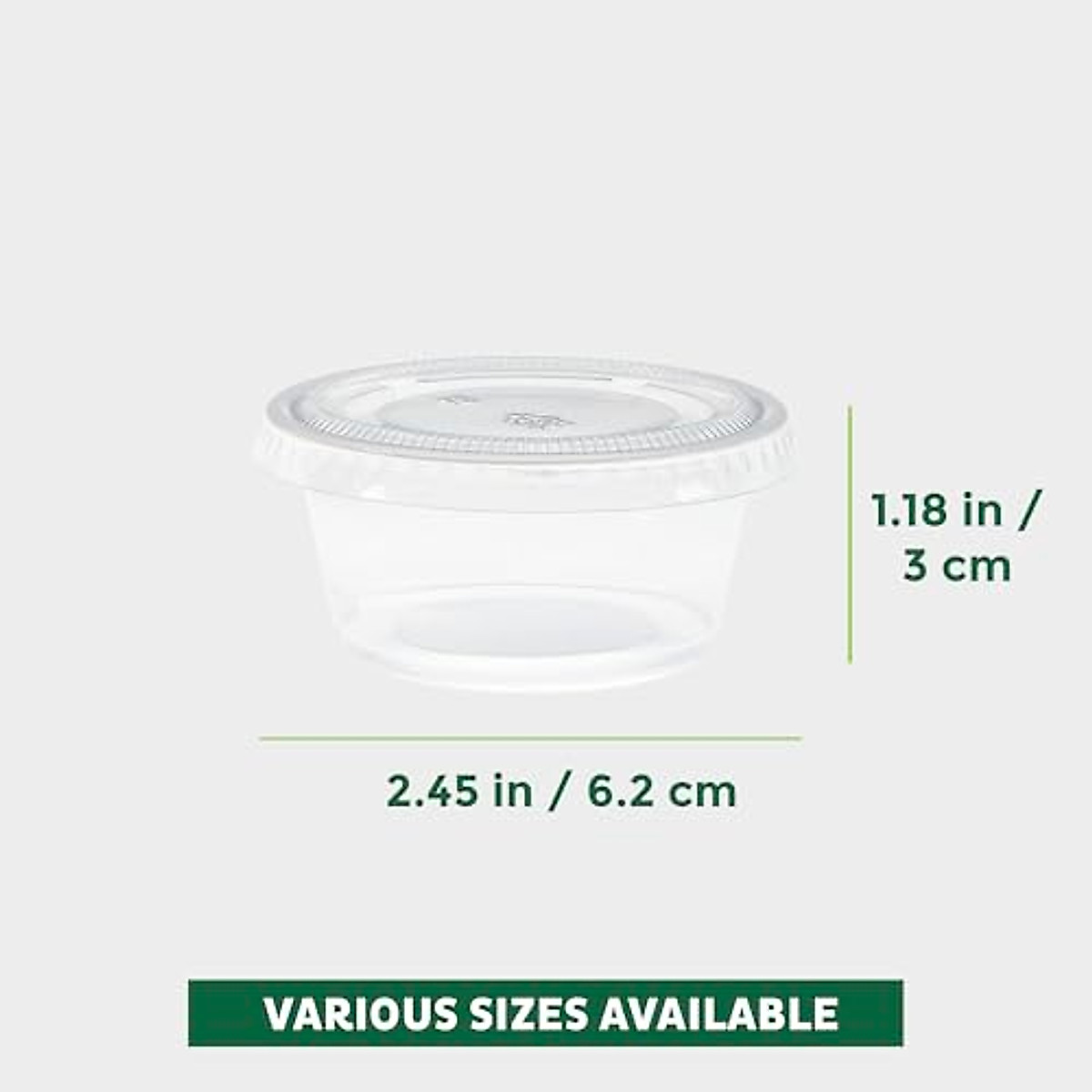 Freshware Portion Cups 100, 2 oz-200 Sets, Clear