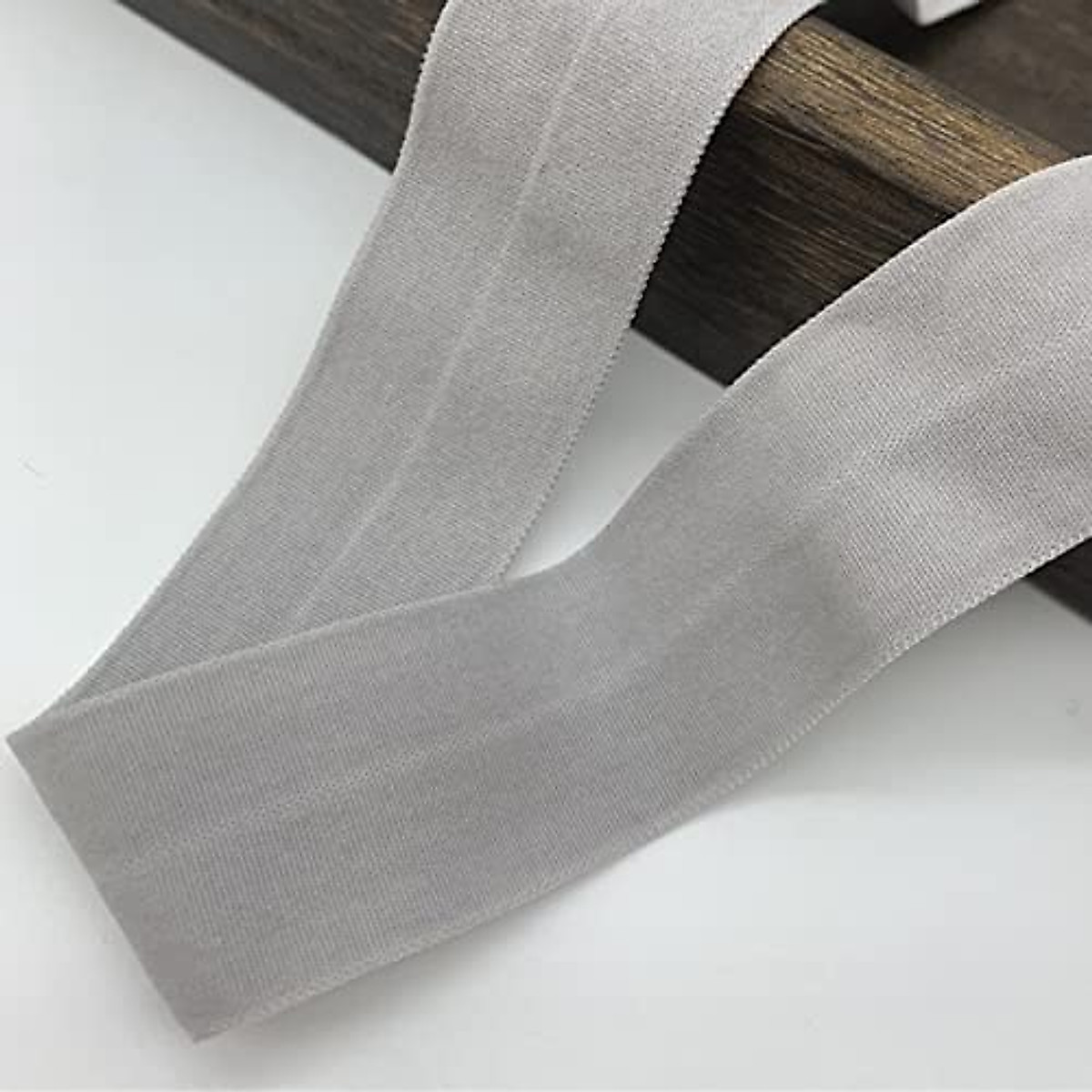 0.4/0.6/0.8/1 Inch Gray Lace Trim Cotton Elastic Ribbon Eyelet Trim Fold Over Spandex Fabric Bulk Lace Ribbon Band Vintage Lace Trim for Sewing Waist Band Garment Accessory