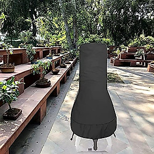 Aurragiy Chiminea Cover Patio Chiminea Cover Waterproof Durable Oxford Fabric Heavy Duty Outdoor Fire Pit Cover Garden Heater Cover for Backyard Garden Fireplace 48x48x24 Inch (Black)
