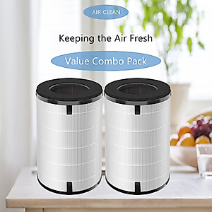 AP-T45 AP-T40FL HEPA Replacement Filter Compatible with 1461901 Homedics Total Clean 5-in-1 Air Cleaner Purifier, AP-T40 AP-T45WT AP-T40WT AP-T45-BK AP-T45-WT AP-T40WTAR, 2 Pack