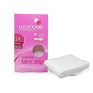 Waxxxie Washable Fabric Wax Strips 24pk for use with Wax Cartridge and Strip Wax for an Unbeatable at Home Salon Experience