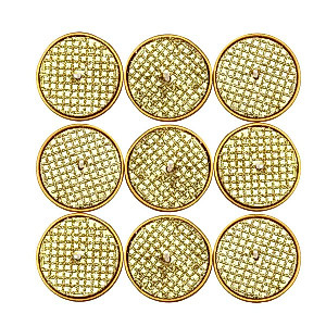 Efavormart Set of 9 Metallic Gold Unscented Tea Light Candles with Textured Design