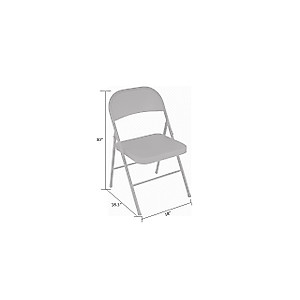 Cosco All Steel Folding Chair, 4 Pack, Antique Linen