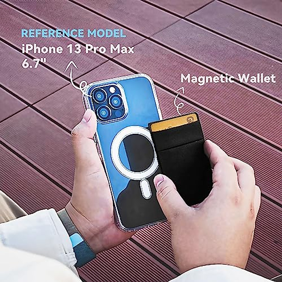 CloudValley Magnetic Wallet for MagSafe, Cell Phone Card Holder for iPhone 15/14/13/12, Nylon Magnetic Case Accessories Card Holder Man Woman, Black