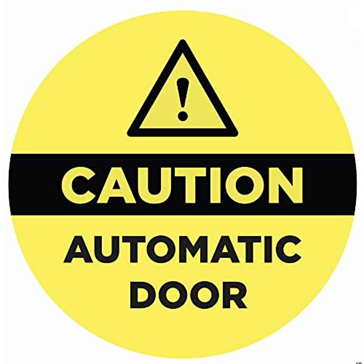 CLEVER SIGNS 4-Pack Caution Automatic Door Decals for Glass Door, Two-Sided, Caution Automatic Door Stickers, 6 inches
