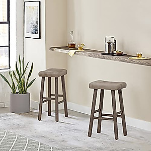 Hillsdale Furniture Saddle Backless, Rustic Gray Bar Stool