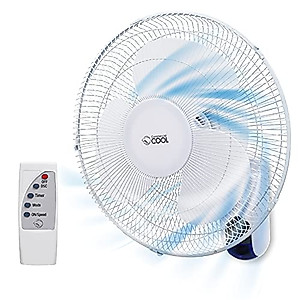 Commercial Cool 16 inch Wall Fan with Remote, White (CCFWR16W)