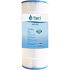 Tier1 Pool & Spa Filter Cartridge | Replacement for Pentair R173215, Clean & Clear 100, Pleatco PAP100-4, Unicel C-9410, FC-0686 and More | 100 sq ft Pleated Fabric Filter Media
