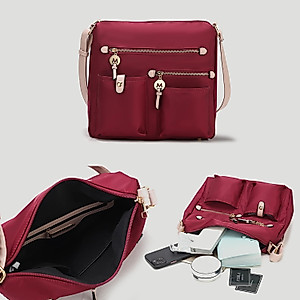 MKF Collection Crossbody Bag for Women, Nylon PocketBook Handbag Shoulder Bag Zipper Purse By Mia K