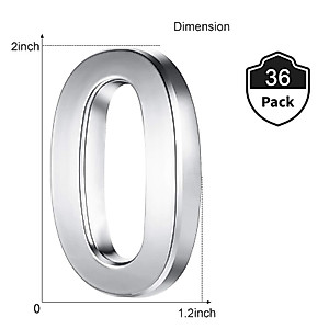 Outus 36 Pcs 3D Mailbox Number 0-9 Stickers and Letters Symbols Alphabet Adhesive Mailbox House Metal Address Street Stickers for Apartment Residence and Signs (2 x 1.2 Inches)
