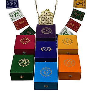 Chakra Singing Bowls Set Cuencos Tibetanos With Cushion Mallet Tulsi Beads Mala Tibetan Prayer Flag For Meditation Mindfulness - Style2 Size Large