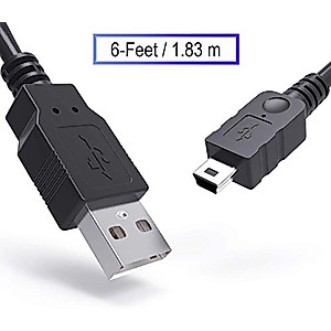 GPS Charger Cable, Ancable 6 Feet USB A Male to Mini 5 Pin Data Transfer Charging Cable Cord Compatible for Garmin Navigator Nuvi 50lm 2555lmt 2595lmt 40lm 1300 255w GPS System