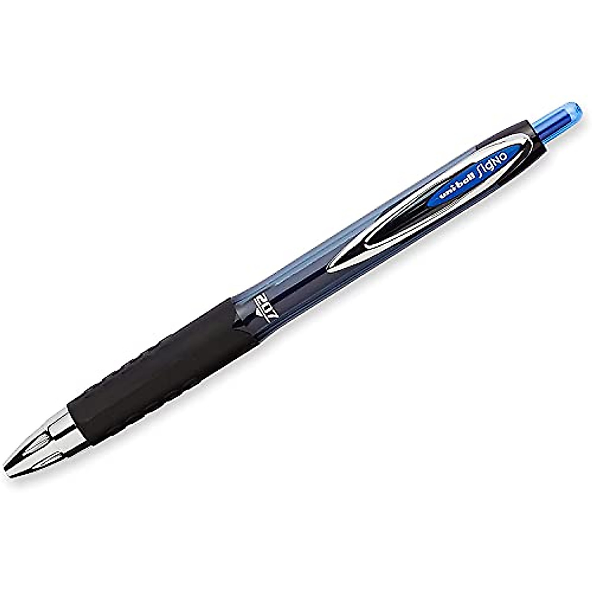 Uniball Signo 207 Retractable Gel Pens - Medium Point - 6 Black with 6 Blue Ink Pens (Total of 12 Pens)
