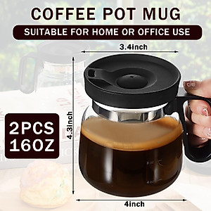 Yungyan 2 Pcs 16 oz Coffee Pot Mug with Spill Proof Lid Unique Coffee Mugs Novelty Funny Cool Coffee Mug That Friends Coworkers Will Talk About for Colleagues Home Office Gift