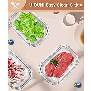 UIDUNI Japanese Deli Meat Container for Fridge with cold meat, Airtight Fridge Storage Sandwich Containers,Food Storage Boxes With Lid Meal Prep Containers For Cold Cuts,Salami,BPA Free,18.6oz 3pack