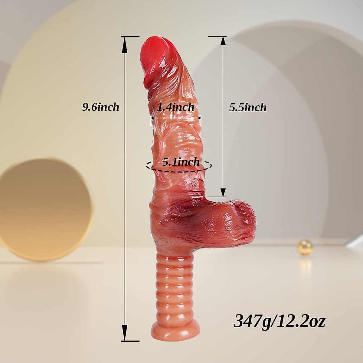 9.6-Inch Handel Realistic Dildo, Silicone Penis Adult Sex Toy with Lifelike Texture, Veins, and Glans, Flexible Shaft with Curved Shape and Testicles for Vaginal G-spot and Anal Prostate Stimulation.