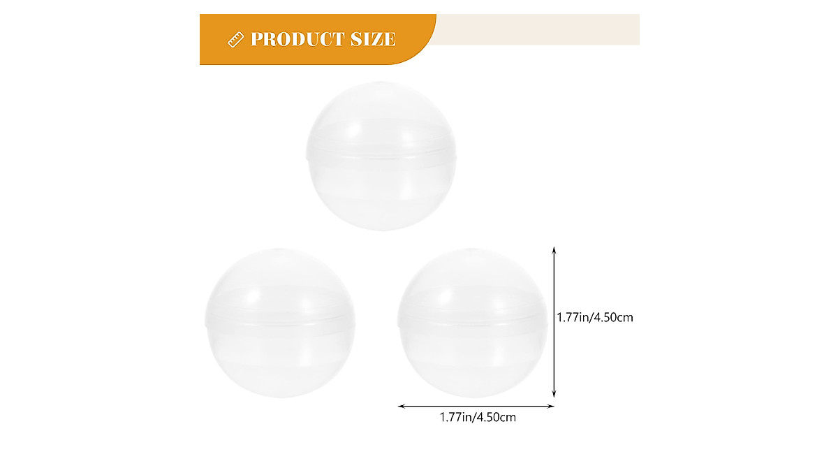 50pcs Clear Fillable Plastic Balls for DIY Gifts & Vending Machines