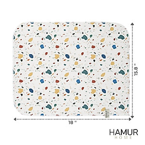 HAMUR Microfiber Dish Drying Mat 16x18 inch, Super absorbent dish draining mat for Kitchen Counter, Kitchen gadgets for easy clean multi-use