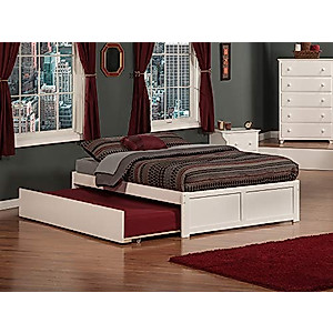 Atlantic Furniture AR8032012 Concord Platform Bed with Twin Size Urban Trundle, Full, White