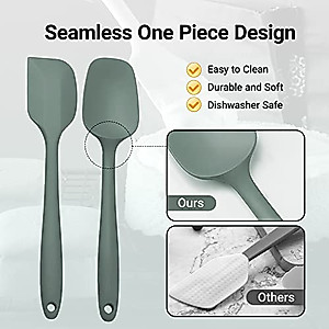 JLiup Silicone Spatula Set of 6, Rubber Spatulas Silicone Food Grade, Kitchen Utensils Set Heat Resistant Nonstick Easy to Clean Dishwasher Safe for Baking,Cooking,Mixing (Green)