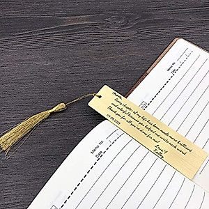 FKOG Personalized Bookmarks, Custom Engraved Stainless Steel Metal Bookmarks for Women Men Hand Stamped Perfect Wedding Party Gift for Her (Custom Link)