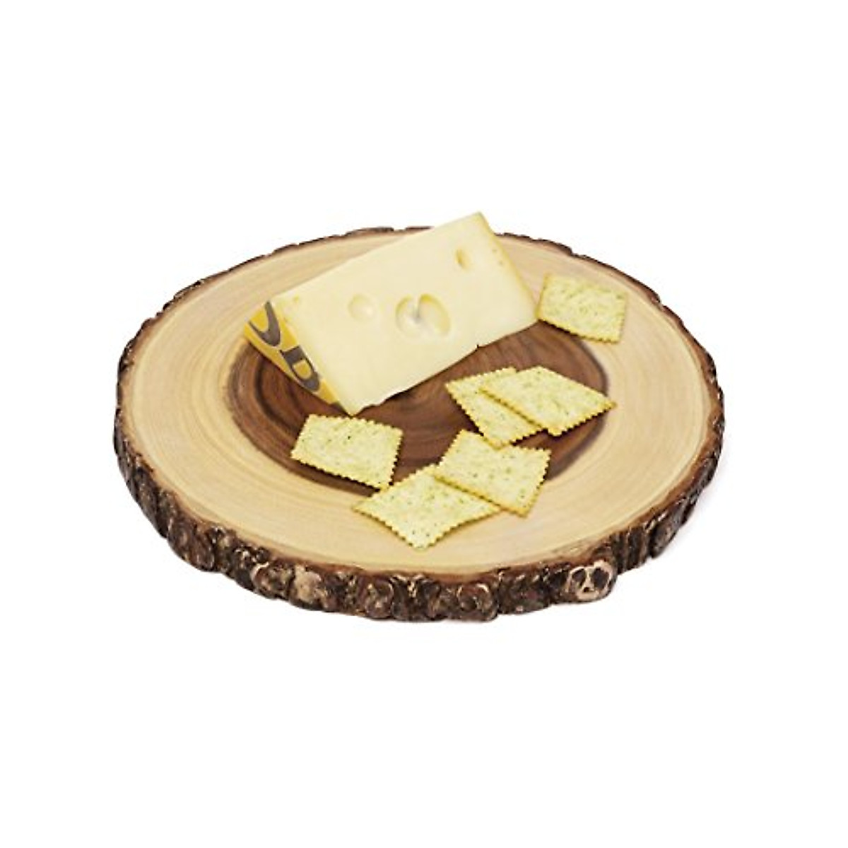Lipper International 1040B Acacia Bark Slab Board for Serving Cheese, Crackers, and Hors D'oeuvres, Medium, 10" - 12"