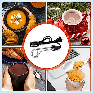 Huquary 1 Pcs Portable Immersion Water Heater 300W 120/240V Electric Camping Accessories Dual Voltage Immersion Heater Travel Water Boiler Water Heating Rod with Travel Adapter for Coffee (Black)