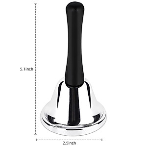 Tytroy Set of 2 Silver Steel Hand Bell Loud Call Bell Alarm