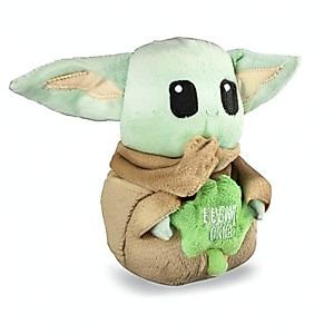 STAR WARS St Patty's 6" Grogu Lucky One Squeaker Pet Toy | St. Patrick’s Day Toy Themed Grogu Baby Yoda The Child | Medium Dog Squeaker Toy for Dogs, (FF19509)