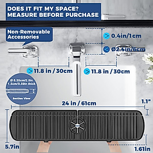 XXL Silicone Faucet Handle Drip Catcher Tray Kitchen Sink Mat Faucet Splash Guard Dish Soap Sponge Holder Kitchen Sink Accessories Drying Mat Kitchen Gadgets Counter Organization Sink Caddy Protectors