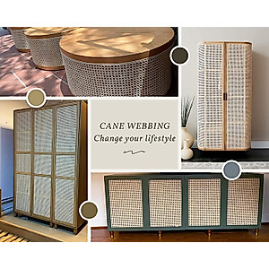 CLAYNIX 14" Width Cane Webbing, Natural Rattan Webbing for Caning Projects - Rattan Cane Webbing Roll - Net Open Weave Wicker Cane Webbing Material for Cabinet, Door (2 Ft Length)