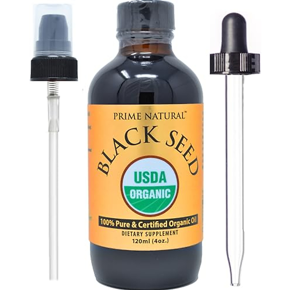 Organic Black Seed Oil 4oz - Cold Pressed Unrefined High Thymoquinone 1.7% USDA Certified - Turkish Origin Potent Nigella Sativa Liquid - Vegan Omega 3 6 9, Antioxidant Immune Boost Joints Skin Hair