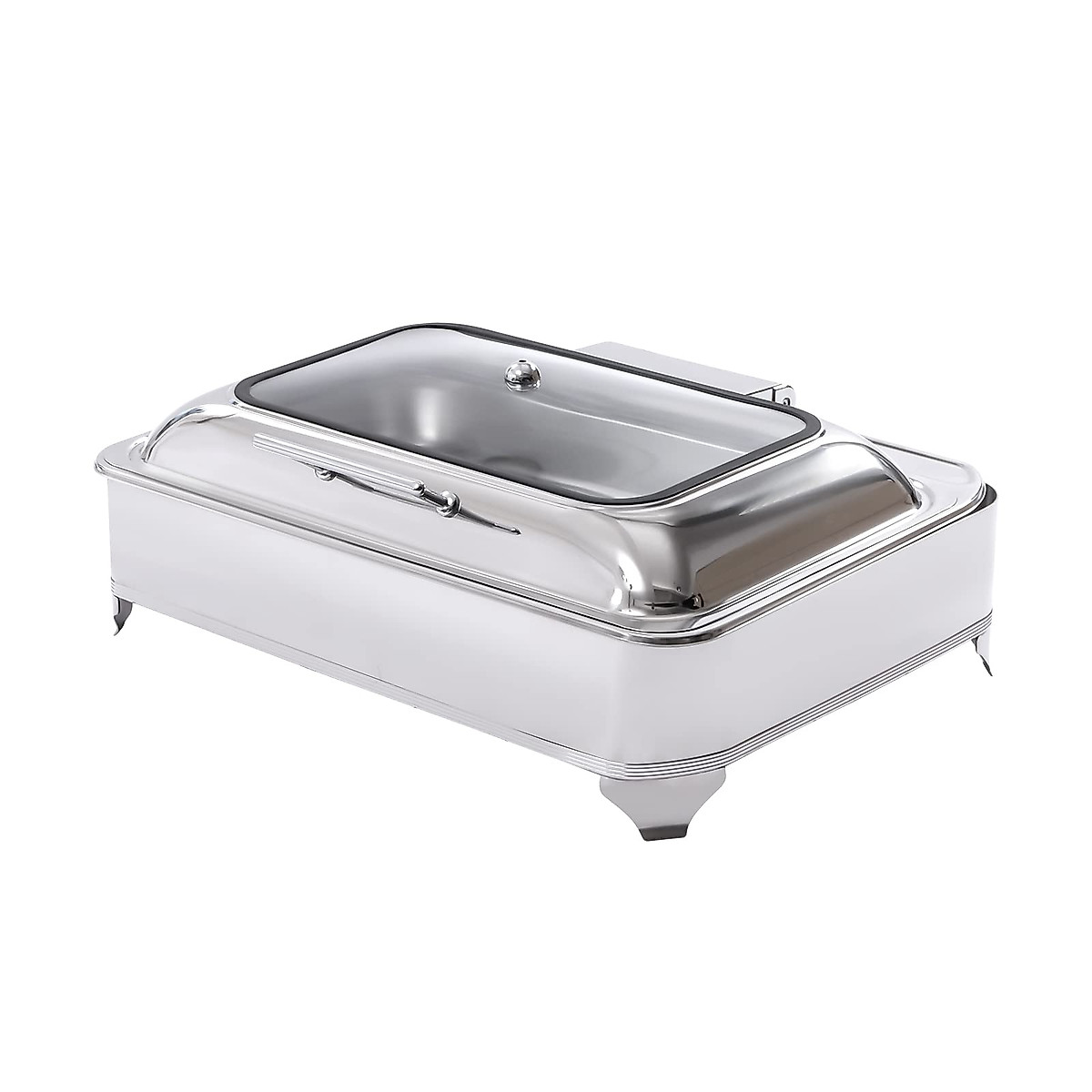 Electric Food Warmers 9L/ 9.5QT Stainless Steel Buffet Server and Warming Tray, 2 Chafing Dishes Tray Chafing Dish Buffet Set with Adjustable Temperature for Parties, Entertaining