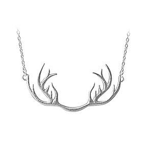 Helen de Lete Innovative Deer Horn Antler Sterling Silver Collar Necklace