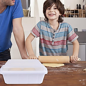 Purekra 2 Pack Pizza Dough Proofing Box, Large Dough Proofing Container,12 x 12 Inch, Fits 4 Dough Balls, 200 OZ Stackable Pizza Dough Tray With Lid, Dishwasher Safe (White)