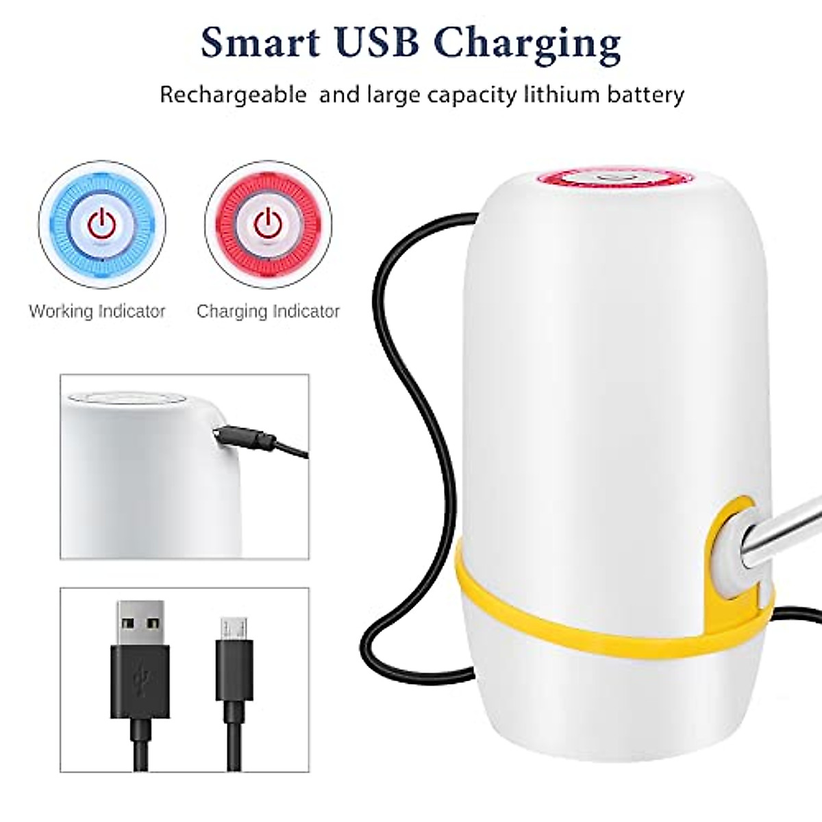 5 Gallon Water Dispenser, Electric Mini Drinking Jug Dispenser, Small Automatic 5 Gal Cold Water Pump Stand, Portable Kitchen Gadgets Design for Office, Home, Kitchen, and Camping