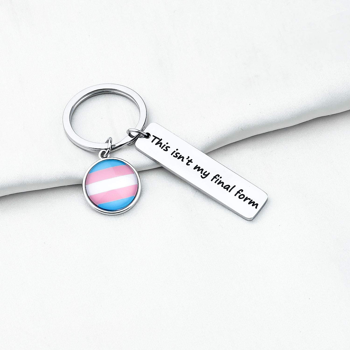 BAUNA LGBTQ Transgender Pride Key Chain Trans Flag Gift This Isn’t My Final Form Gay Pride Jewelry Gift (Transgender Keychain)