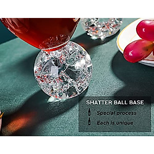 YLNNLC Red Wine Glasses Set of 4-16 oz Lead-Free Crystal Wine Glasses - Crystal Ball Base- Wedding, Wine Tasting, Anniversary, Party, Gift - Clear, Reuseable Glassware