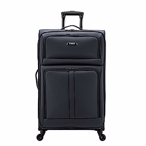 U.S. Traveler Anzio Softside Expandable Spinner Luggage, Dark Grey, Checked-Large 30-Inch