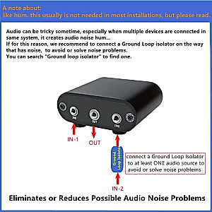 M1 2 in 1 Out 3.5mm Stereo Audio Switch aux switcher Speaker selector Splitter Box