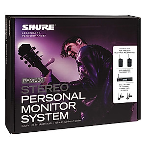 Shure PSM300 P3TR112TW Wireless in-Ear Personal Monitoring System with SE112 Earphones, Twinpack - H20 Band