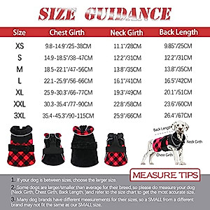 ROZKITCH Reversible Dog Winter Coat Vest, British Style Plaid Fleece Warm Christmas Clothes, Warm Reflective Cold Weather Dog Jacket with Harness Hole for for Small Medium Large Dogs Puppy 3XL