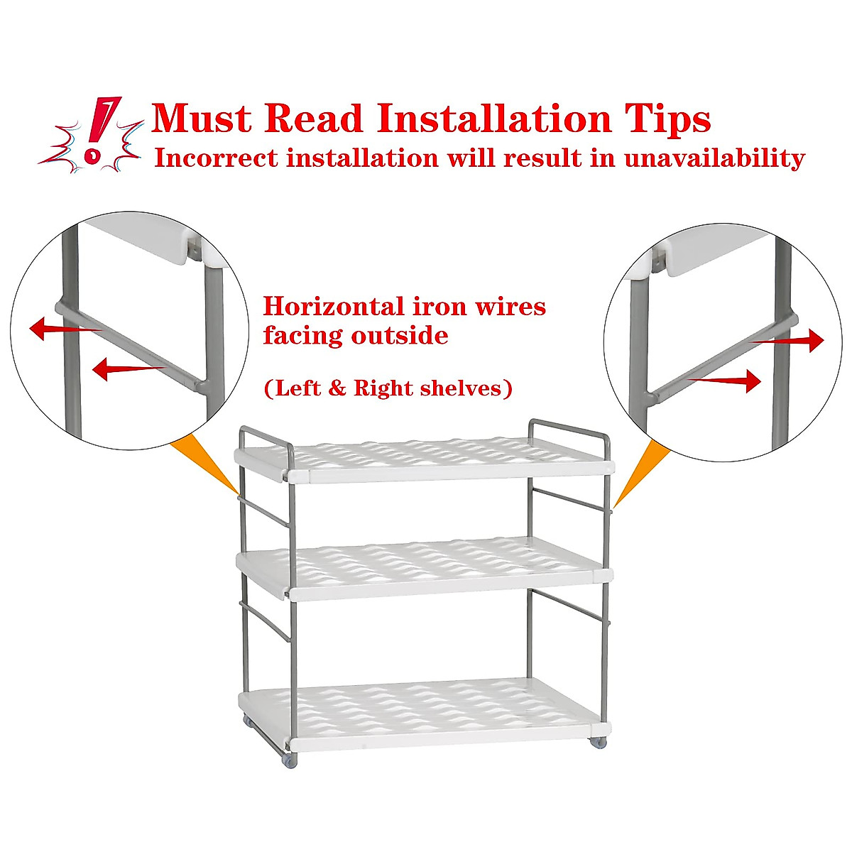 Water Bottle Organizer for Cabinet & Stackable Cup Organizer for Cabinet,3 Tier Cup Organizer for Sports Flask Insulated Travel Mug Fridge, White,Wine Drink Rack for Kitchen Countertop Freezer Pantry