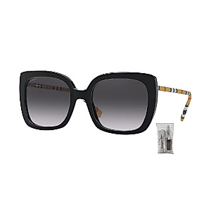 BURBERRY BE4323 38538g 54MM Black/Grey Gradient Square Sunglasses for Women+ BUNDLE with Designer iWear Eyewear Kit