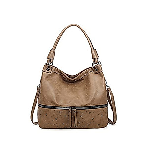TUGONK Hobo Bags Handbags for Women,Fashion Rivet Studded Hobo Purse Large Shoulder bag Crossbody Purse