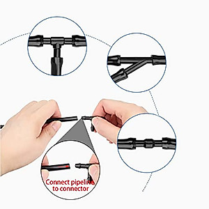 AUCELI 17 Pcs Set Windshield Washer Hose Kit, 12 Pcs Hose Connectors, 5M Washer Fluid Hose, 2 Fan Nozzles, 2 Rubber Gaskets, Connect Car Water Pump and Nozzles Suitable for Most Car