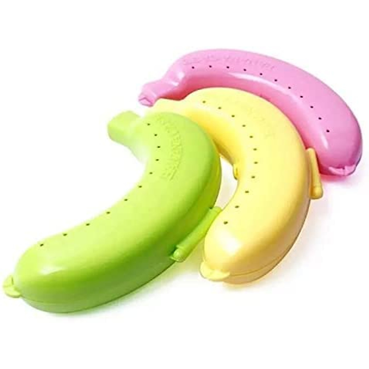 JDYYICZ 3 packs Banana Saver/Container Storage Case (Yellow, Green, Pink)