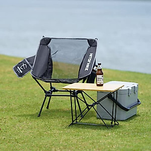 HITORHIKE Camping Chair Backpack Camping Folding Chair Breathable Mesh Structure Aluminum Frame with 2 Side Pockets Camping Chair Compact Ultralight Carrying Bag（Navy Blue 2PCS ）